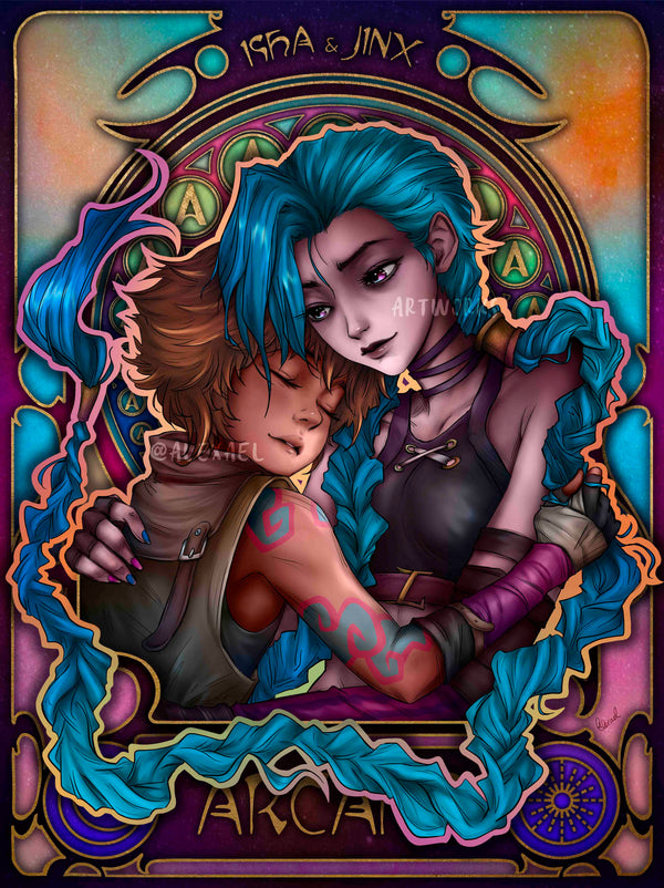 Isha & Jinx in Art Nouveau style – Alexael Artworks